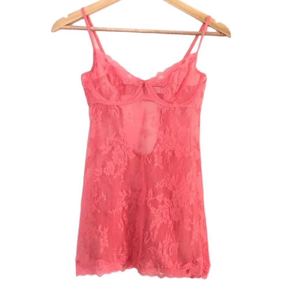 Victoria’s Secret Sheer Lace Vs Logo Underwire Nighty… - Gem